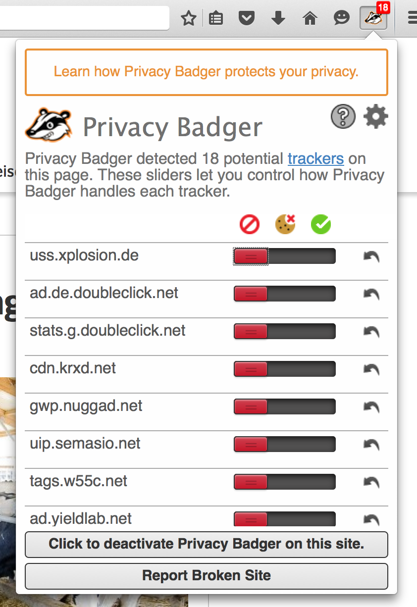 Browser-Erweiterung Privacy Badger soll Tracking unterbinden